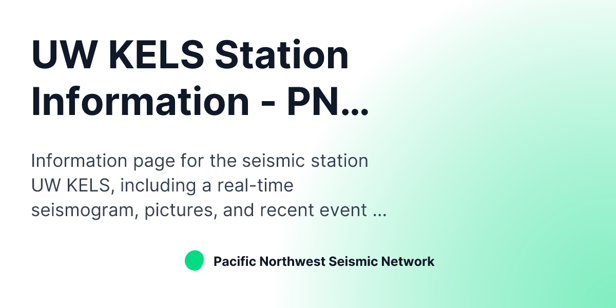 UW KELS Station Information